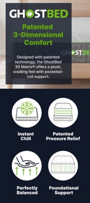 GhostBed 3D Matrix Hybrid Queen Mattress | Ashley