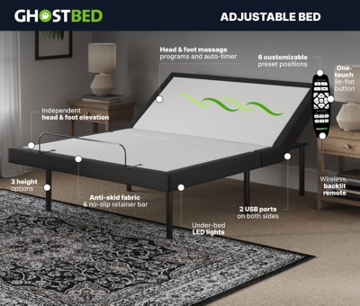GhostBed Twin XL Adjustable Base | Ashley
