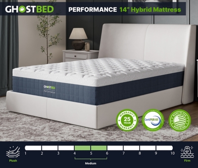 GhostBed Performance 14 Inch Medium Hybrid Queen Mattress | Ashley