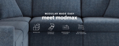 Modmax 6-Piece Modular Next-Gen Nuvella™ Performance Fabric Sectional ...