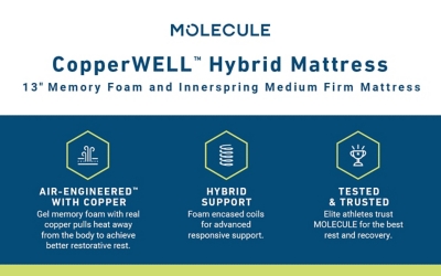 MOLECULE CopperWELL Medium Gel Memory Foam and Innerspring 13 Inch Queen Mattress | Ashley
