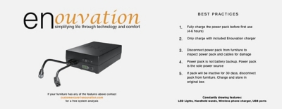 Enouvation E6 Wireless Power Pack for Reclining Furniture with 2 Power ...