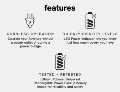 Enouvation E6 Wireless Power Pack for Recliners | Ashley
