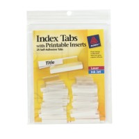 Self Adhesive Index Tabs with Printable Inserts 16221, 25 Tabs