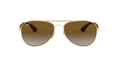Ray-Ban RB3549 61 Brown Gradient & Gold Polarised Sunglasses | Sunglass ...