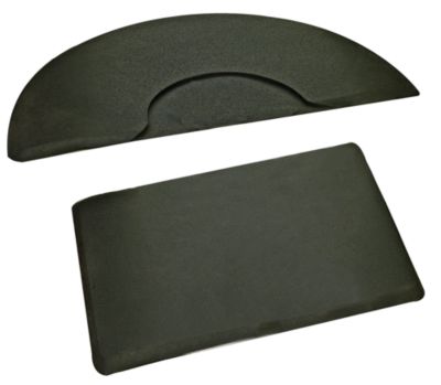 StandEasy 3′ x 5′ 1/2 Circle Memory Foam Mat with FREE Shampoo Mat ...