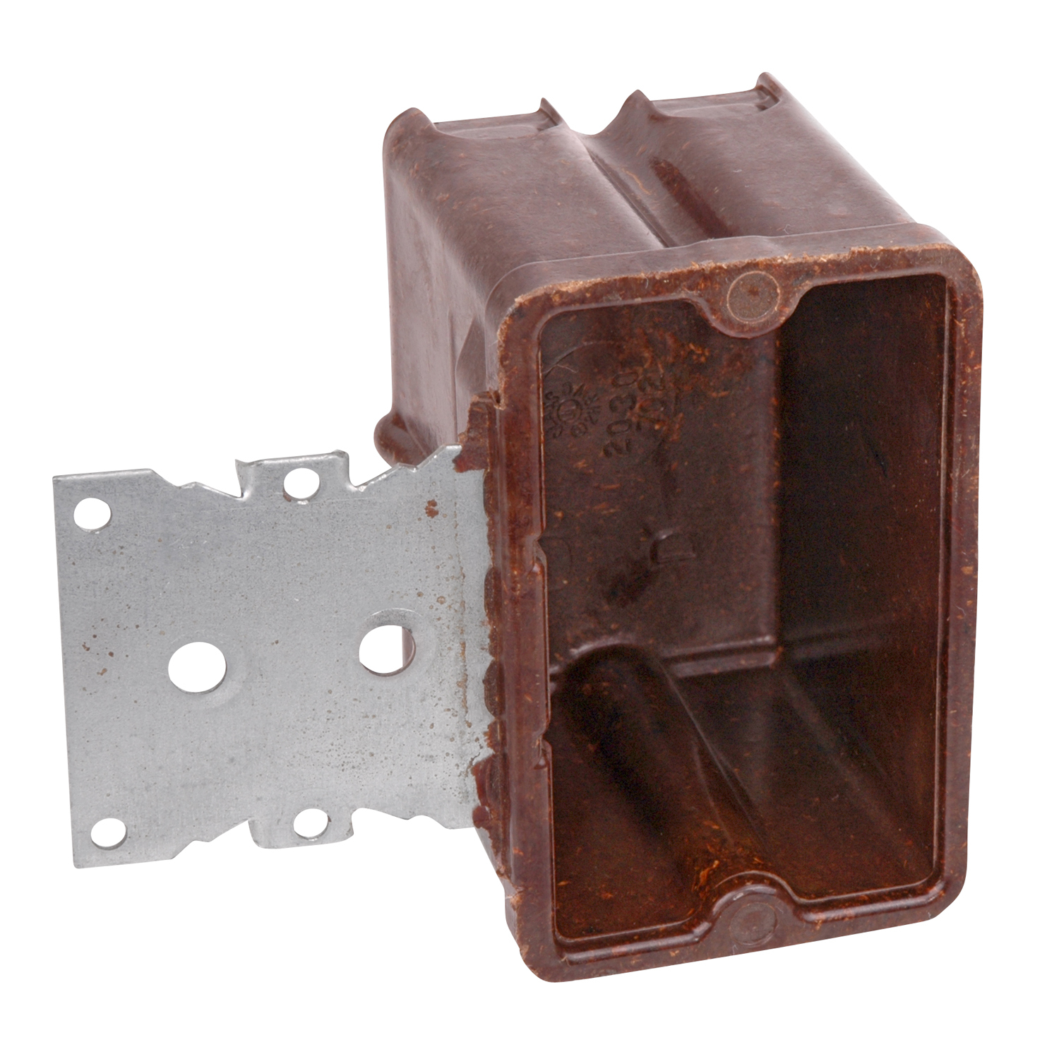 Carlon 2030-702 1-Gang Brown Phenolic Outlet Box w/ 1/4" Offset Bracket ...