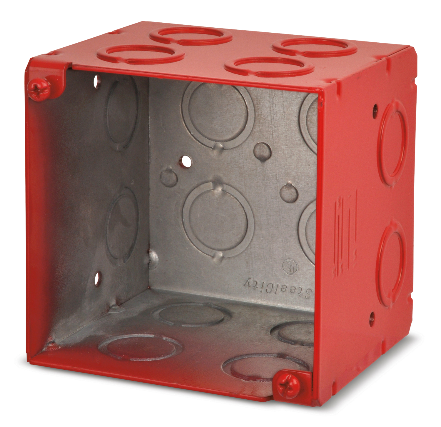 Steel City 521911234RD 4 Inch Square 3.5 Inch Depth Red Square Box ...