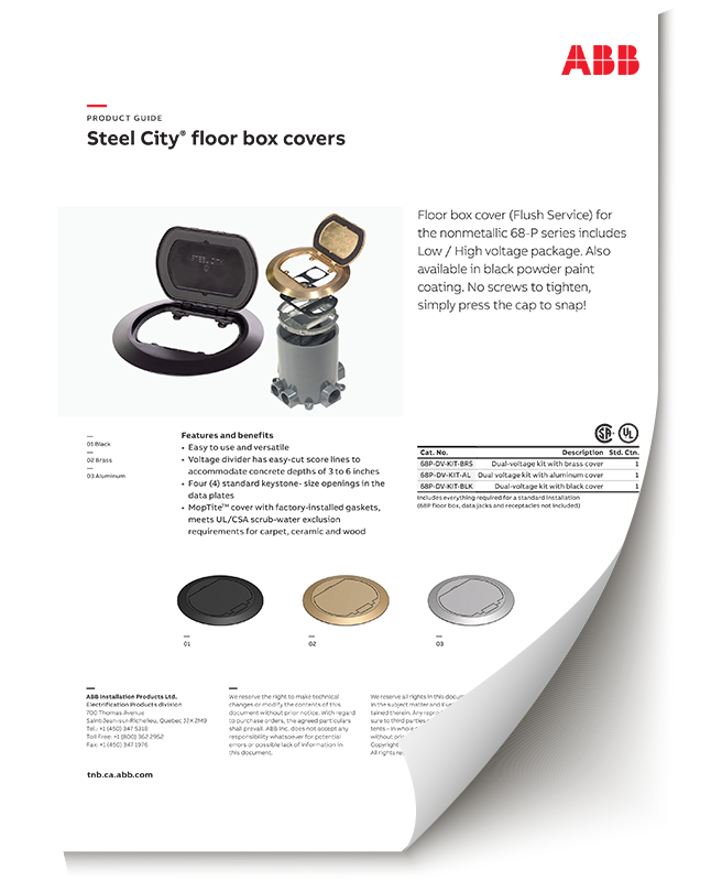 Cover for flush service floor boxes | Publications | ABB ...