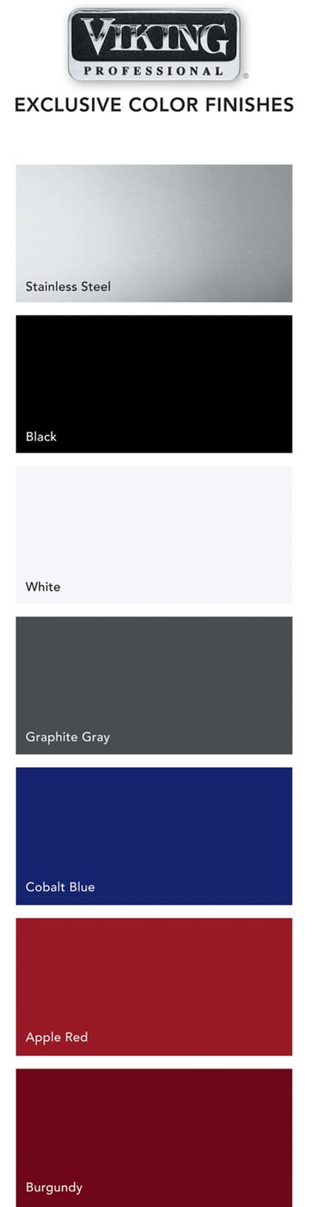 Color Finish Swatch Poster - Viking Range, LLC