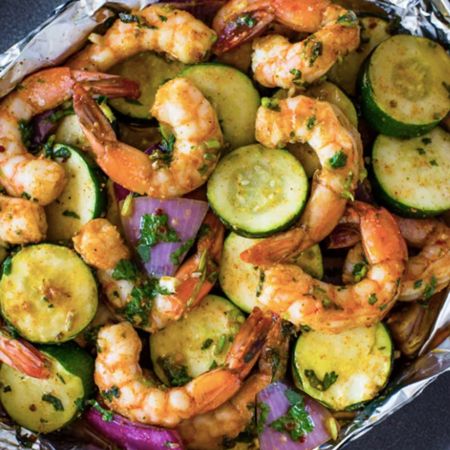 Zesty Shrimp, Zucchini & Quinoa Grilled Sachets - Viking Range, LLC